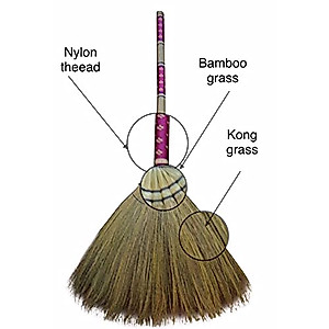 SN SKENNOVA - Asian Handmade Brooms, Sustainable Cleaning Solution (Thai Pink Pastel)