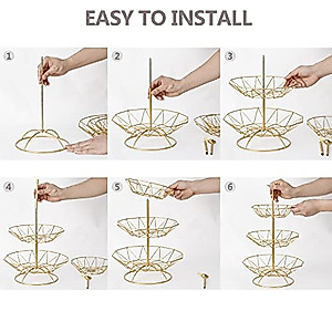 Fruit Bowl, RAUVOLFIA 3-Tier Fruit Basket Fruit Stand Holder for Kitchen, Kitchen Counter & Dining Table Organizer for Fruits Snacks Vegetables