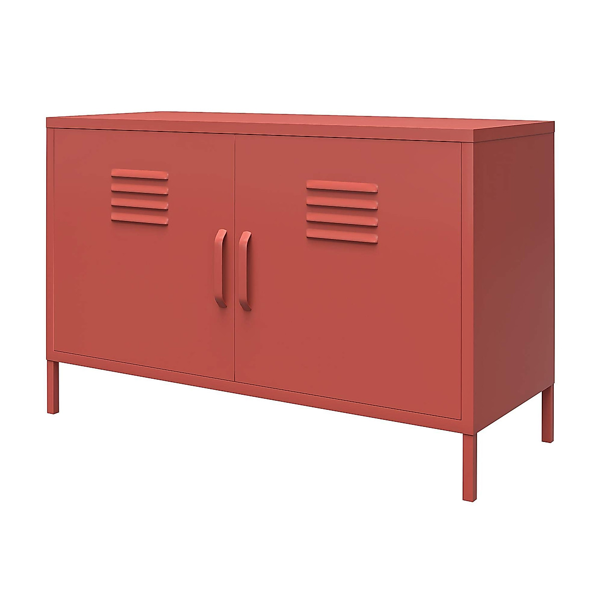 REALROOMS Shadwick 2 Door Wide Metal Locker Accent Storage Cabinet, Terracotta