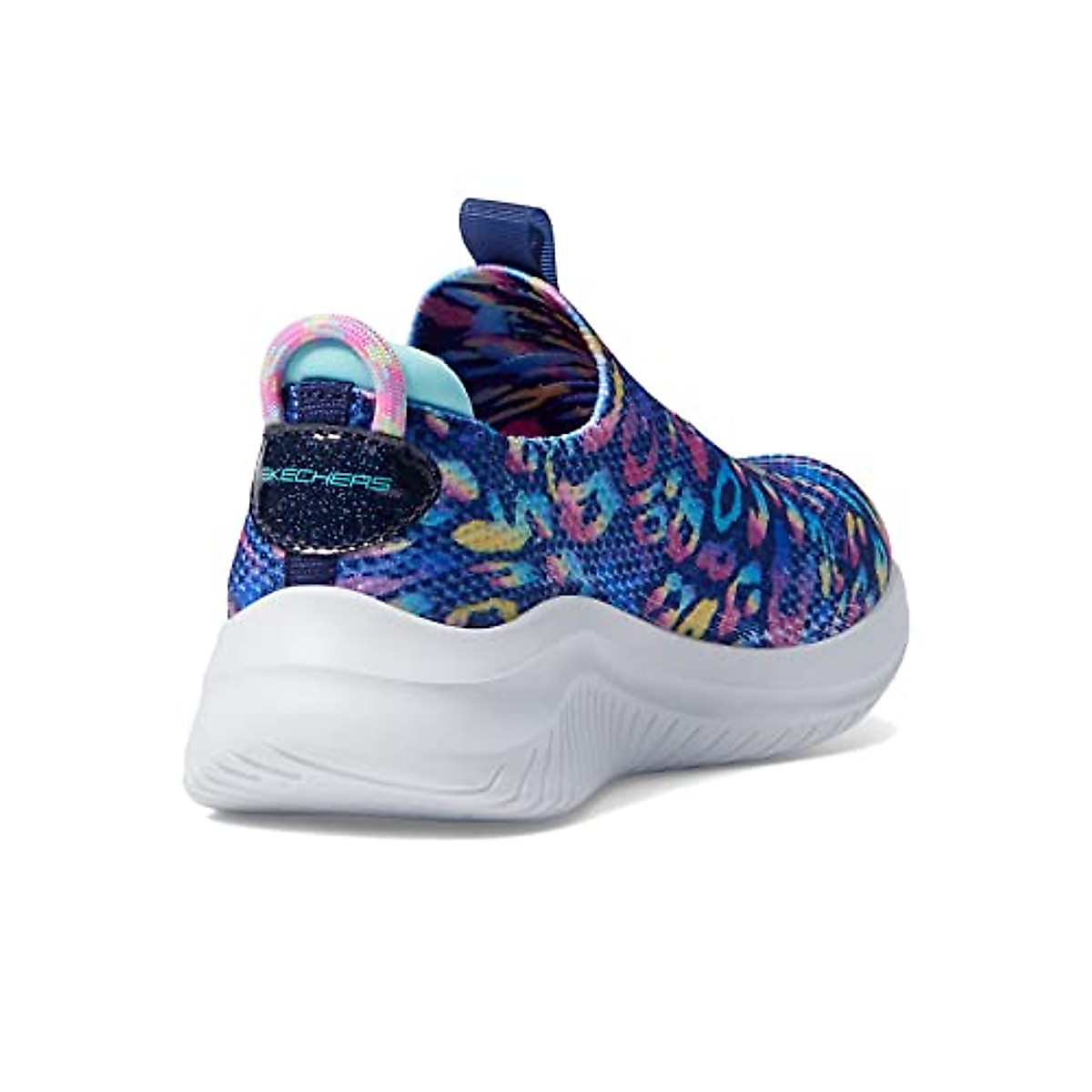 Skechers Kids Girls Ultra Flex 3.0-Safari Shine Sneaker, Navy/Multi, 3.5 Big Kid