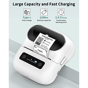 Itari Label Maker Thermal Label Printer, M220 Bluetooth Wireless Inkless Portable Printer for Barcode, Address, Labeling, Mailing, Small Business, Support Phones and PC, with 1 Roll 40×30mm Label