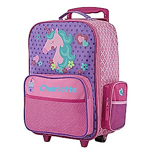 Stephen Joseph Personalized Unicorn Classic Rolling Luggage Suitcase Carry On Travel Bag - 14.5 Inches