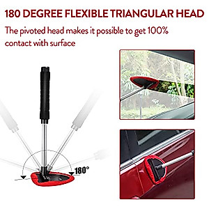 Windshield Cleaning Tool, Car Window Cleaner Windshield Cleaner with Extendable Long Handle and 3 Washable Reusable Microfiber Cloth, Mini Duster Cleaner and Brush