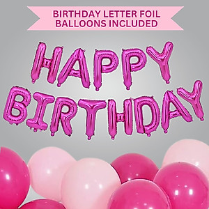 143Pcs Hot Pink Balloon Garland Arch Kit for Theme Party Pink Girl Birthday Party Princess Party Balloon Decoration Bachelorette Party Decoration Pink Arch DIY Kit Bridal Retro Disco