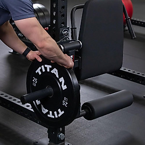 Titan Fitness Titan Series Plate-Loaded Leg Curl and Extension Rack Attachment, Rated 275 LB, Perform One-Leg Hamstring Curls Or Seated Leg Extensions