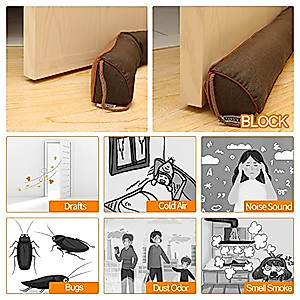 TORRAMI 30" Door Draft Stopper Under Bottom Insulation Noise Air Stopper 2.09LB,Sound Proof Draft Guard Seal for Doors and Windows - Triangle Coffee