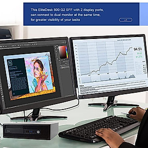 HP EliteDesk Desktop Computer,800 G2 Office Small Form Factor PC,Refurbished Windows 10 Desktop,i5 Tower,16GB RAM,256GB SSD + 2TB HDD,DVDRW,DP,HDMI,WiFi,BT,VGA,Wireless K&M+TJJ Pad(Renewed)