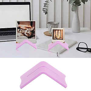 Photo Holder, High Durability Acrylic Photo Holder Decorative Reusable V Shape Stable for Dorm (Purple)