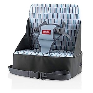 Nuby Easy Go Safety Lightweight High Chair Booster Seat, Great for Travel, Gray