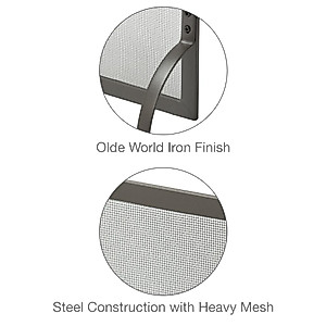 UniFlame, S-1158, Small Single Panel Olde World Iron Finish Fireplace Screen