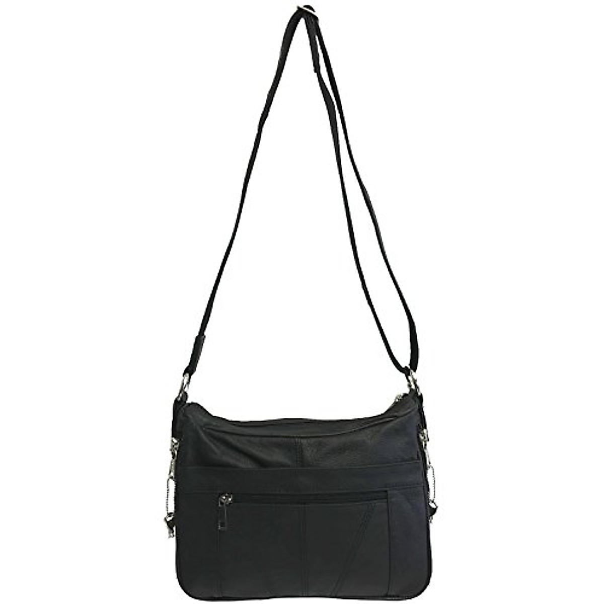 Genuine Leather Locking Concealment Purse CCW Concealed Carry Gun Bag Handbag, Ambidextrous, Black