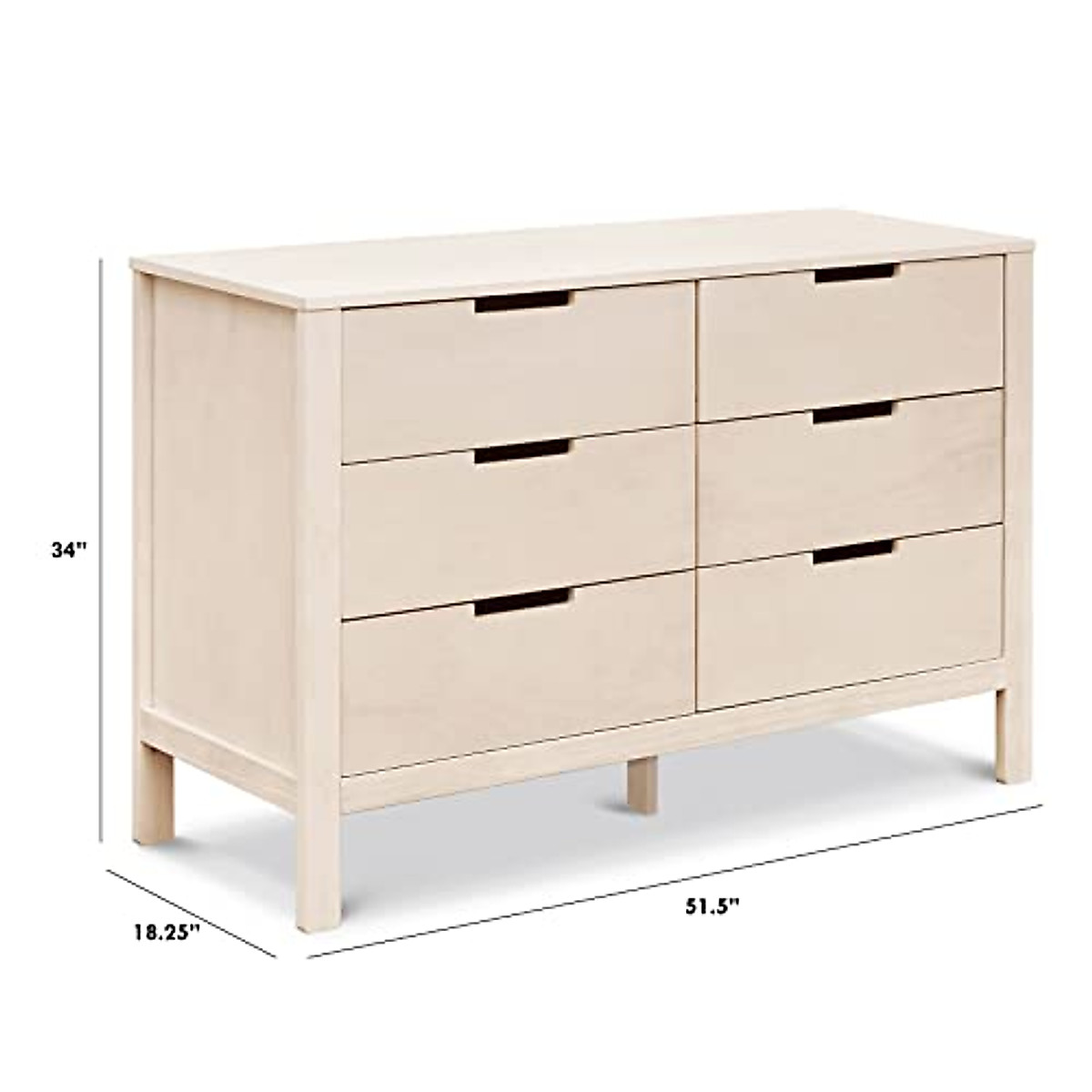 Carter's by DaVinci Double Colby 6-Drawer Dresser, Washed Natural