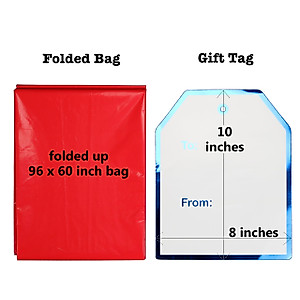 Iconikal Giant, Jumbo Bike Size Gift Bag, Wrap, Red, 96 x 60-Inches