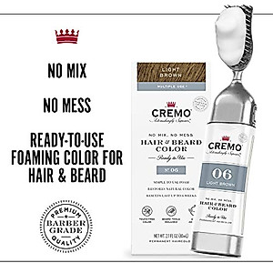 Cremo No Mix No Mess Hair and Beard Color, Light Brown, 2.7 Fl Oz