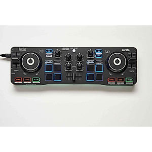 Hercules DJ DJControl Starlight | Pocket USB DJ Controller with Serato DJ Lite, Touch-Sensitive Jog Wheels, Built-in Sound Card and Built-in Light Show