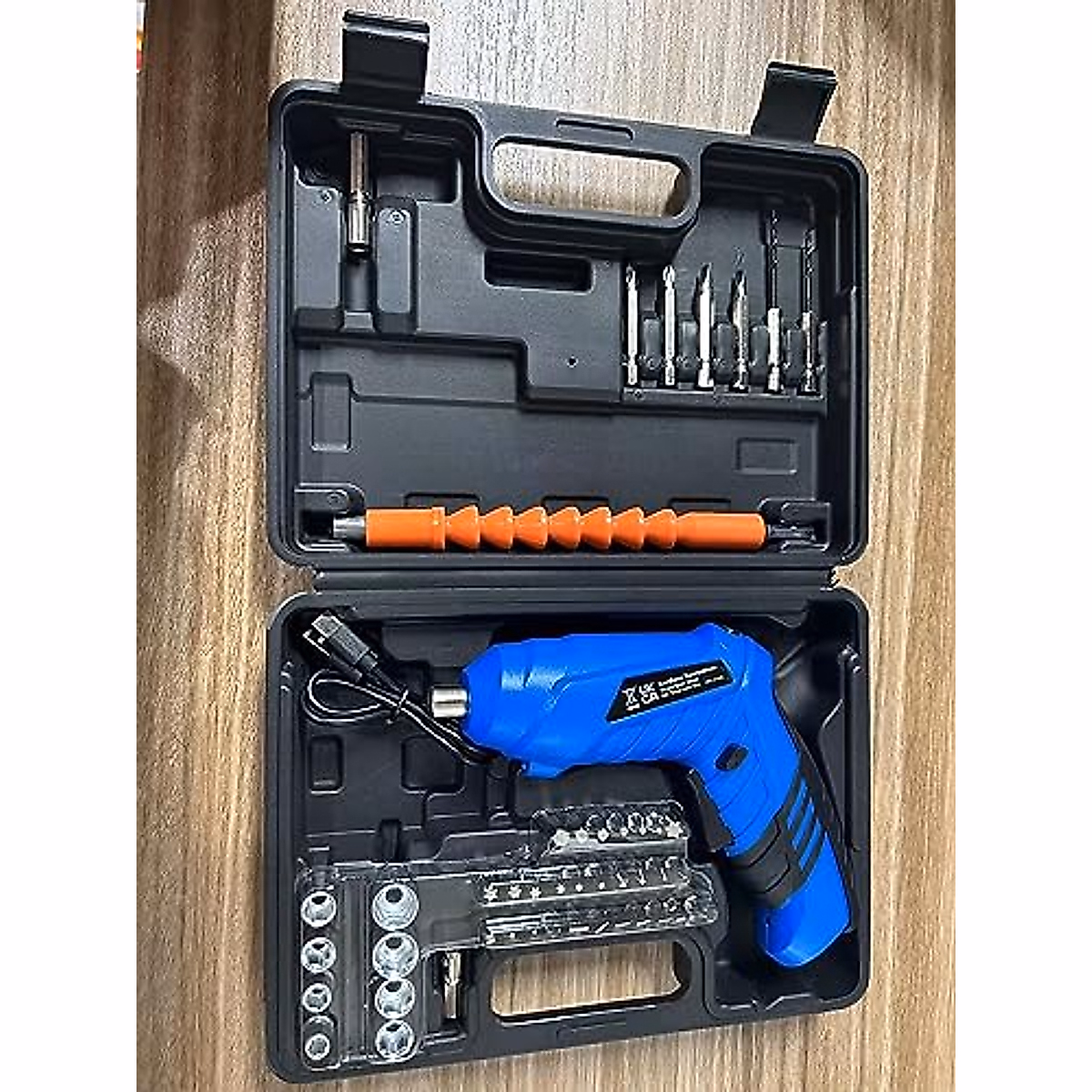 MQFORU Cordless Screwdriver, 47 in 1 Electric Screwdriver, Rechargeable 3.6V Portable Cordless Drills Kit, Dual Position Handle with USB Cable LED Light for Home Office DIY Tools