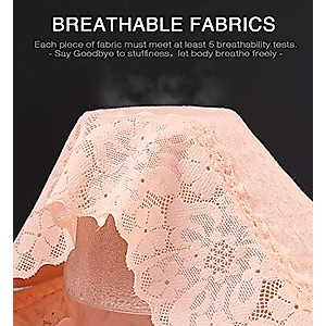 RHYFF Womens Underwear Cotton Bikini Panties Lace Soft Hipster Panty Ladies Stretch Full Briefs 5 Pack(R6004L-Light)