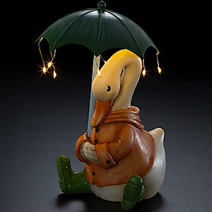 VP Home Quacking in The Rain Duck Solar Powered LED Outdoor Decor Garden Light