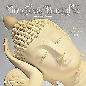 Timeless Buddha | 2023 12 x 24 Inch Monthly Square Wall Calendar | Brush Dance | Inspiration Thailand Peace