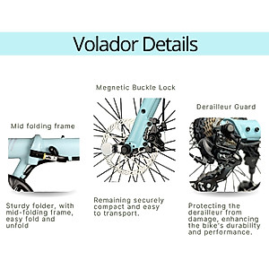 QUALISPORTS Volador Folding Electric Bike Lightweight 36V Removable LG Battery 350W Brushless Motor 7 Speed 20MPH Foldable Bicycle 20" Compact Portable Ebike UL 2849 Certified