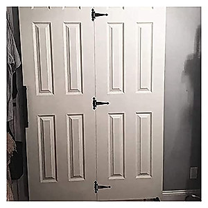 ANNURA Heavy Duty Hinge,Long Strap T Hinge, 4 X 6 Inch Heavy Duty Hinges Black Iron T-Shaped Triangular Slotted Hinges Shed Wood Fence Door Hinges Hardware Door Accessories