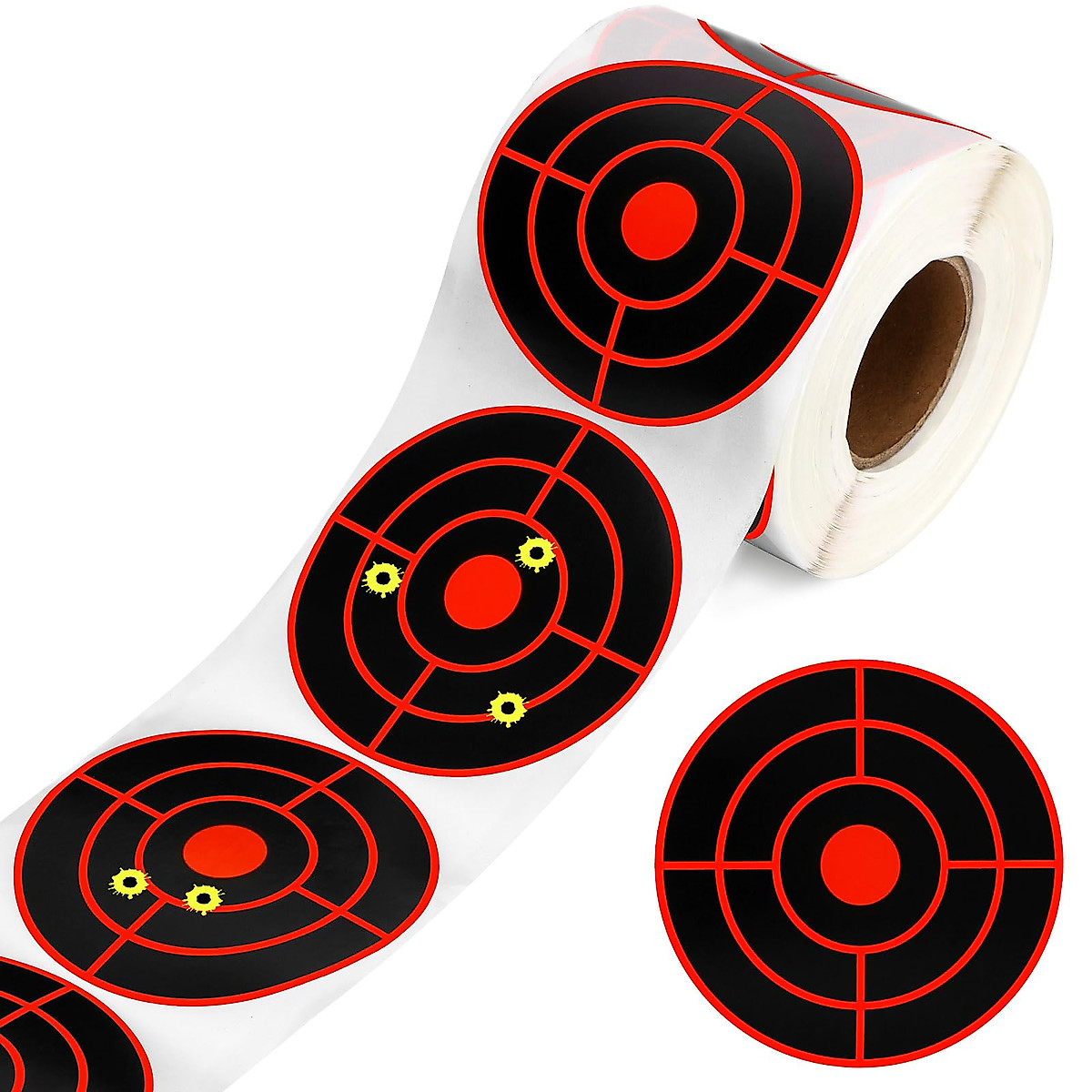 DECYOOL Shooting Targets, 3 Inch Splatter Paper Targets Self Adhesive Targets Stickers, Round Fluorescent Yellow Reactive Targets for Pistol, Rifle, BB Gun, Airsoft Shooting Outdoor and Indoor