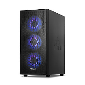 YEYIAN Yumi Gaming PC Desktop, AMD Ryzen 5 5600X 4.6 GHz, Nvidia RTX 4060 8GB, 1TB NVMe SSD, 16GB DDR4 3200MHz, 650W Gold PSU, ARGB Fans, AC WiFi & Win 11 Home