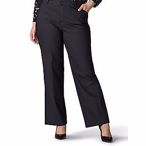 Lee Women's Plus Size Ultra Lux Comfort with Flex Motion Trouser Pant Black 18W Medium, 18, 48551
