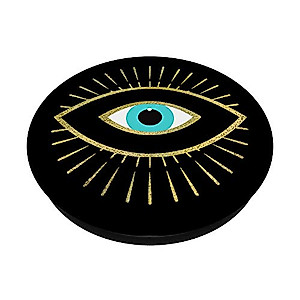Yellow Evil Eye Black PopSockets Swappable PopGrip