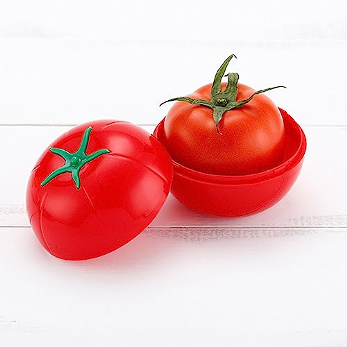 4pcs Fruit Container Refrigerator Vegetable and Fruit Storage Containers Reusable Food Saver Vegetable Shaped Food Saver (Onion Tomato Lemon Green Pepper)(COLOR:Multi)