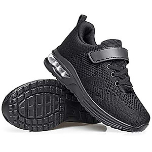 Anlarach Kids Toddler Shoes Boys Girls Athletic Running Shoes Air Cushion Sneakers for Toddler 6 allblack