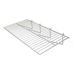 Econoco Deluxe 12" D x 23-1/2"W Straight Shelf for Grid Panel -Box of 6- (Chrome)