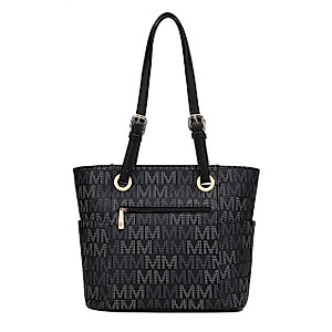 MKF Shoulder Bag for Women: PU Leather Top Handle Tote Handbag – Lady Fashion Satchel Pocketbook, Signature Purse Red