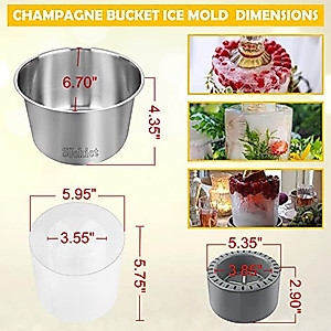 Ice Mold, Wine Chiller, Champagne Bucket Ice Mold, Customized Ice Bucket for Your Champagne, and Various Liquor, Can Be Made in Any Flower Food Coloring and Fruits. Beautiful Chilled Champagne.