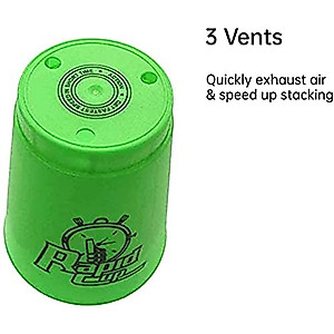 Tocypho 24 Pack Quick Stack Cups Set Plastic Sports Stacking Cups Training Game for Travel Party Challenge Competition (Purple&Green)