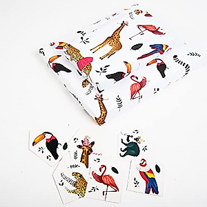 CENTRAL 23 - Wrapping Paper for Kids - Jungle Safari - Green - 6 Gift Wrap Sheets for Boys Girls Birthdays Children - Recyclable