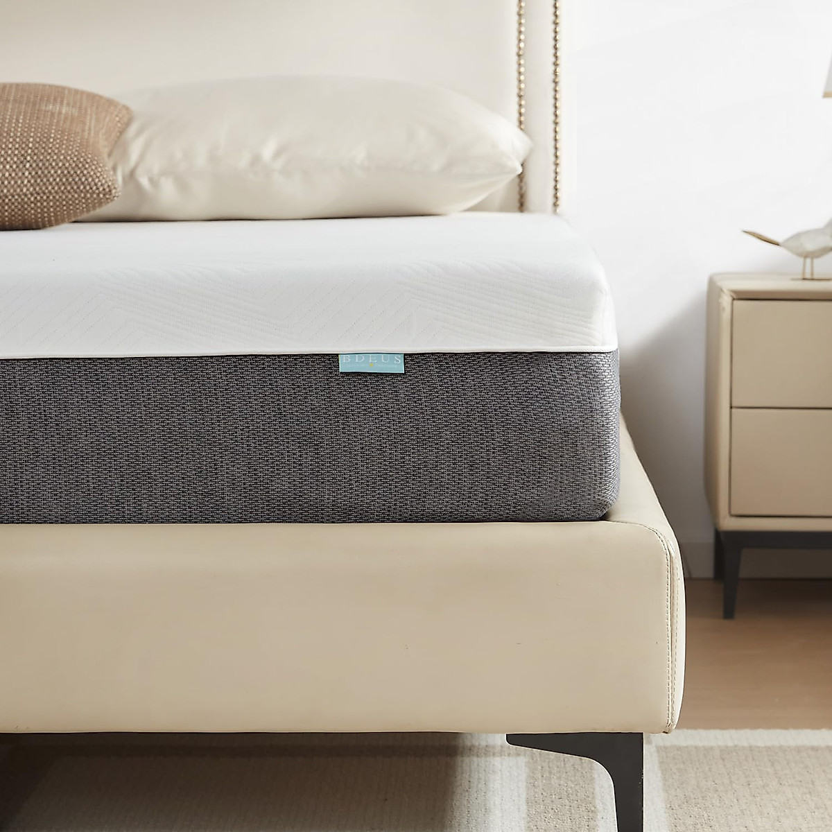 BDEUS Queen Mattress, 10 inch Gel Memory Foam Queen Size Mattress for Cool Sleep & Pressure Relief, Medium Firm Bed Mattresses, Bliss