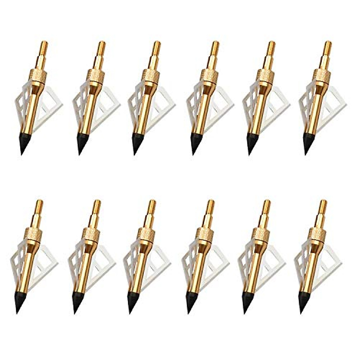 Crossbow Broadheads 100 Grain 12 Pack Archery Hunting 3 Blades Sharp Compound Recurve Bow Arrow Heads