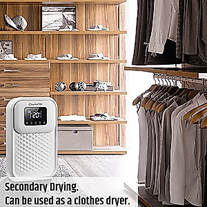 ChameTek Quiet Dehumidifier with Drain Hose for Bedroom Bathroom Basements Garage RV Smart Shut Off 80 OZ 530 Sq.Ft Dual-core Power and Small Space