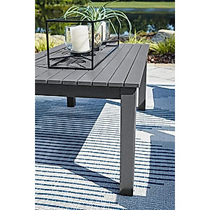 Signature Design by Ashley Fynnegan Outdoor Loveseat with Table, Gray