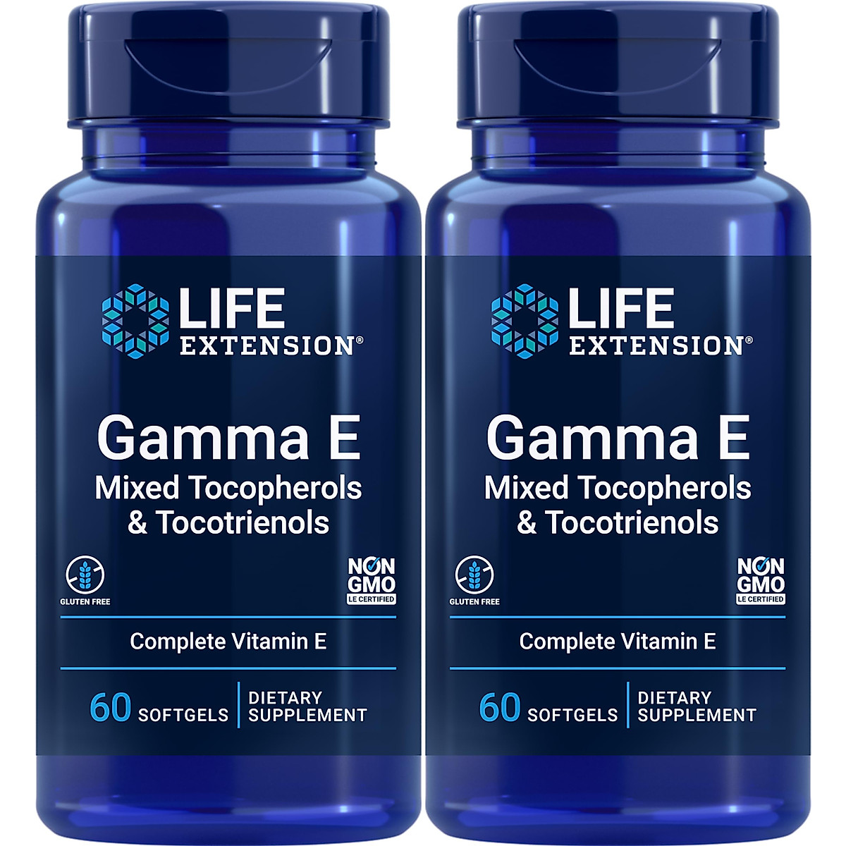 Life Extension Gamma E Mixed Tocopherols & Tocotrienols 60 Softgels (Pack of 2)