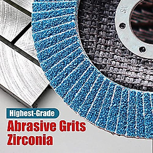 EZARC Flap Discs 40 Grit, 4 1/2 x 7/8-Inch Flap Sanding Disc, Type 29 Zirconia Grinding Wheel for Stainless Steel, Sheet Metal (10 Pack)