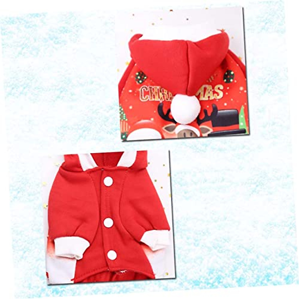 Mipcase Santa Clothes- Xmas Party Dog for Cartoon Claus Christmas Dress Pants Funny Hoodie Costume Outfit Cats Apparel Soft Red Feet Snowman Lovely Outfits Up Warm Puppy Cute Jumpsuit Pet