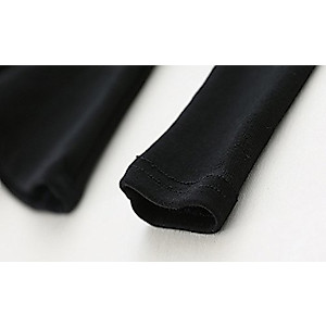 GSVIBK Baby Girls Cotton Dress Toddler Solid Dresses Girl Casual Ruffle Dresses 476 Black 110