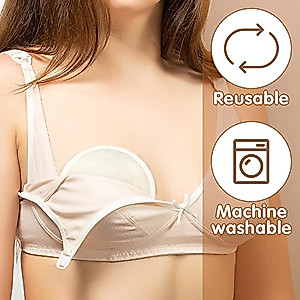 haakaa Reusable Nursing Pads Washable Breast Pads for Leaking Milk Nipple Pads Breast Feeding Essentials with Wash Bag, 8 Pack