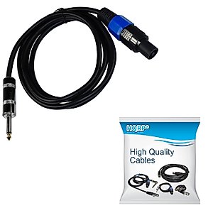 HQRP 6ft Speakon to 1/4-inch (6.35mm) TS Cable for Ampeg SVT-CL/SVTVR Classic Series Bass Amplifier Head ; Warwick USM-WCA115 / USM-WCA410 WCA Bass Speakers Amplifier Cabinet