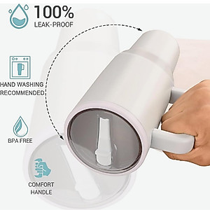 Zuchii Traveler, 40 oz Water Bottle with Handle & Flip Staraw,100% Leak Proof Reusable Insulated Tumbler, Stainless Steel Travel Mug, Cup Holder Friendly - Gifts for Women & Men (Pink, 40 oz)