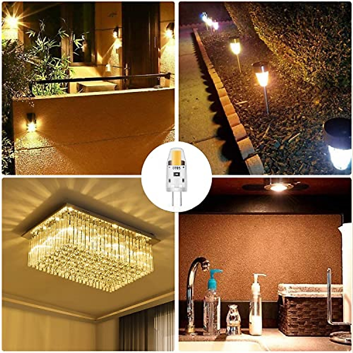 ELINKUME LED G4 Dimmable Bulbs,2W 95LM Warm White Energy Saving Bulb, Equivalent to 20W Halogen Lamp,No Flicker,DC 12V,G4 LED Pin Cap, 360°Beam Angle,10 Packs