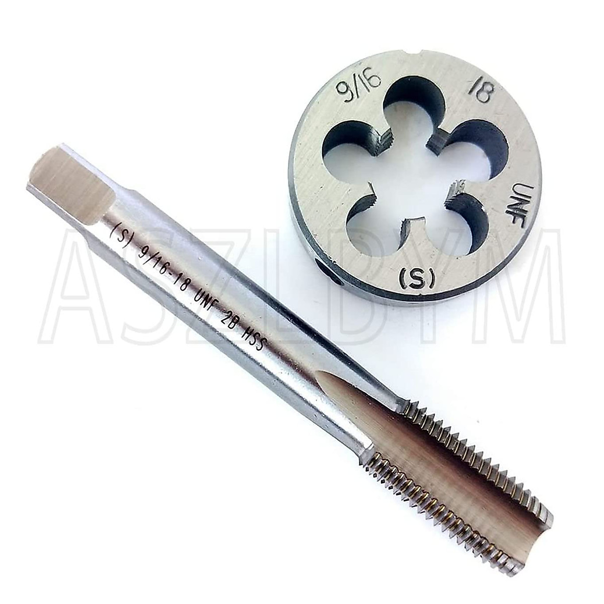 9/16-18 UNF Tap and Die Set 4 Flutes HSS Bottom Taper RIight Hand Thread Tap And Round Thread Die Set