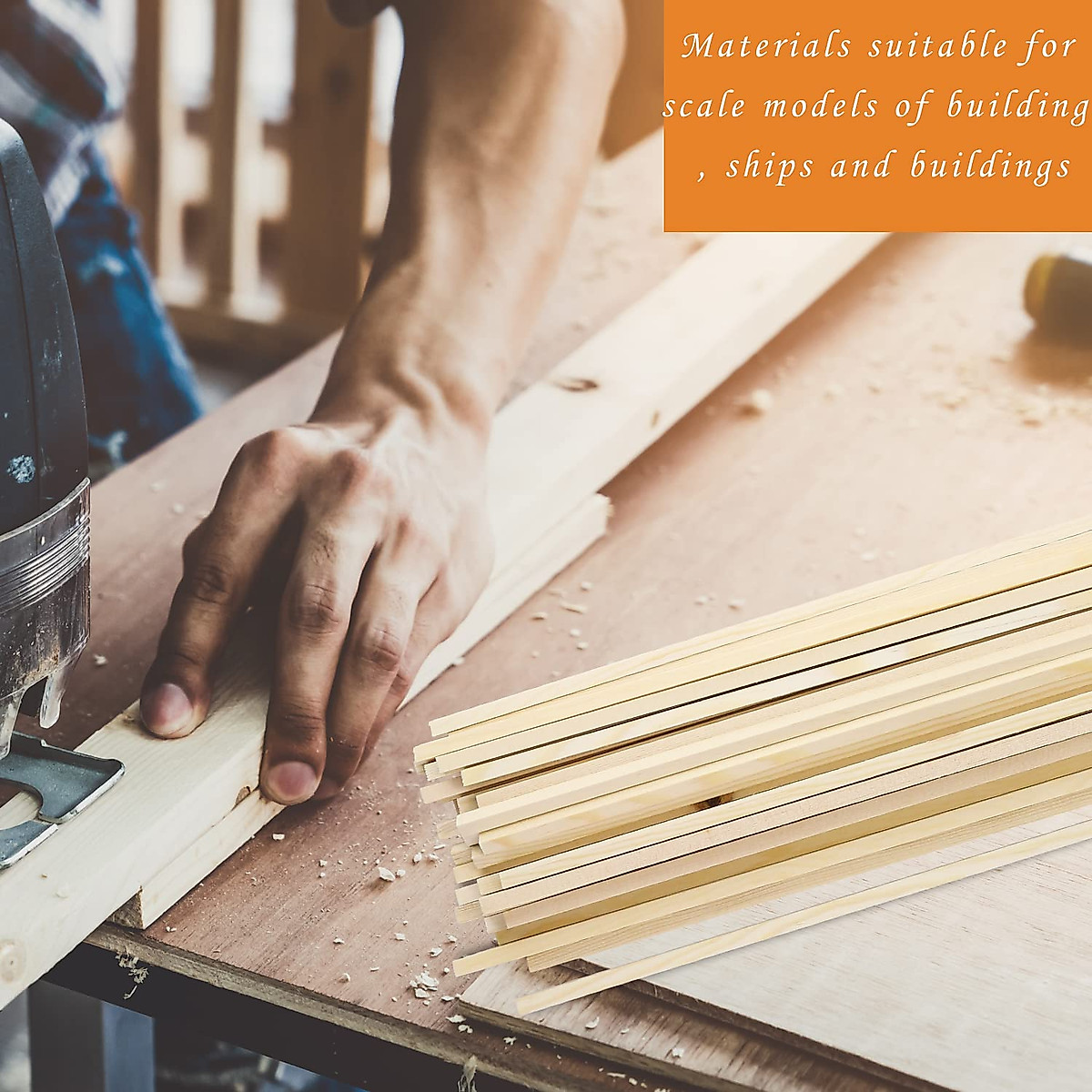 BILLIOTEAM 50 Pack Wooden Dowels for Crafts, Unfinished Square Wooden Dowels Rod,Hardwood Square Dowel Sticks for DIY Crafts Projects,Home Decor(1/4" x 12")